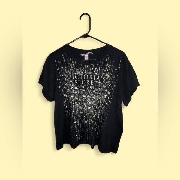 Victoria's Secret | Tops | Victorias Secret Black Gold Graphic Tshirt ...